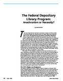 The Federal Depository Library Program: Anachronism or Necessity?